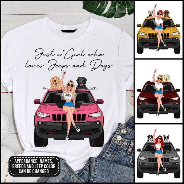 Custom JP Tee Shirts New JP Cherokee Just A Girl Who Loves JPs and Dogs CTM