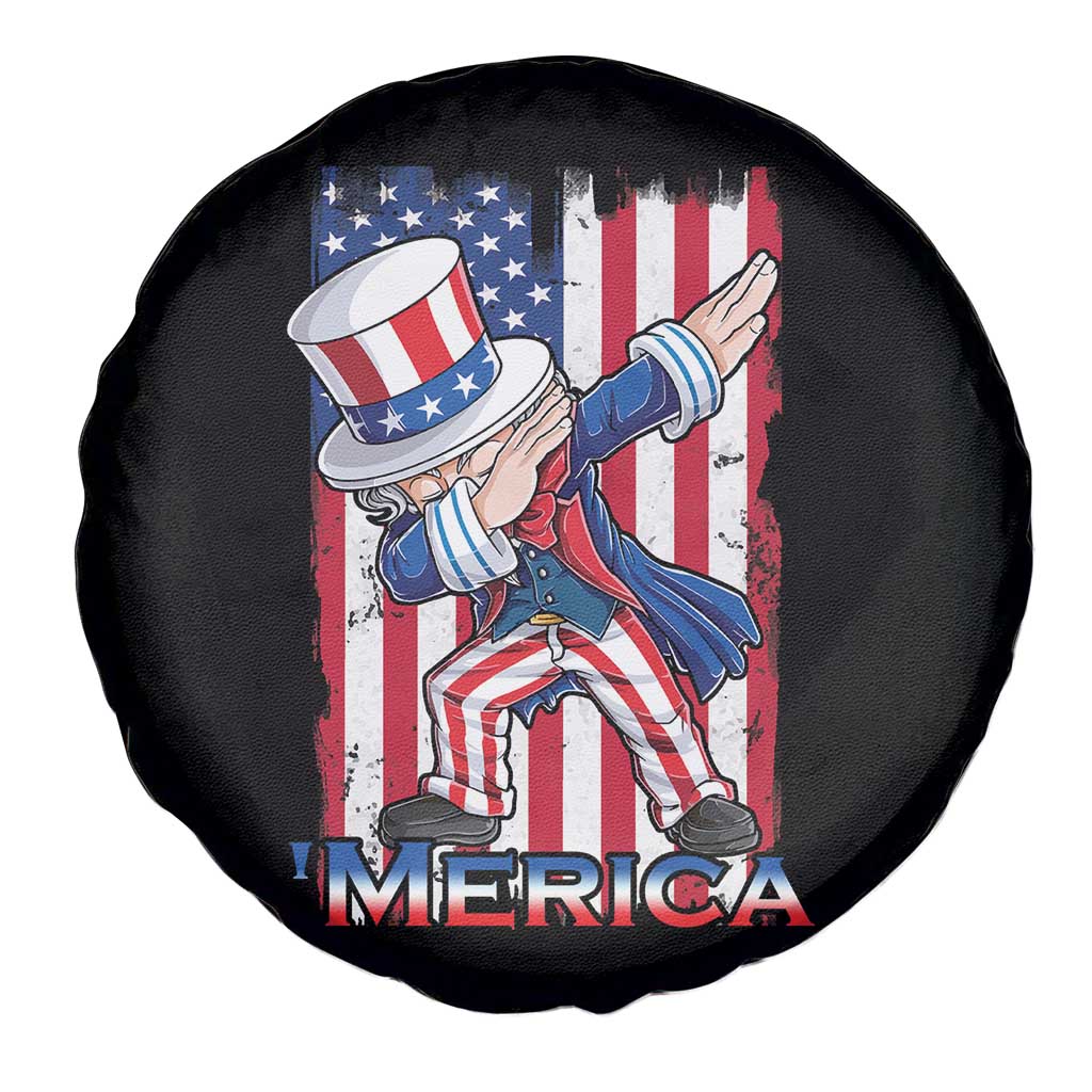Uncle Sam Dabbing Spare Tire Cover 4th of July American Flag TS02