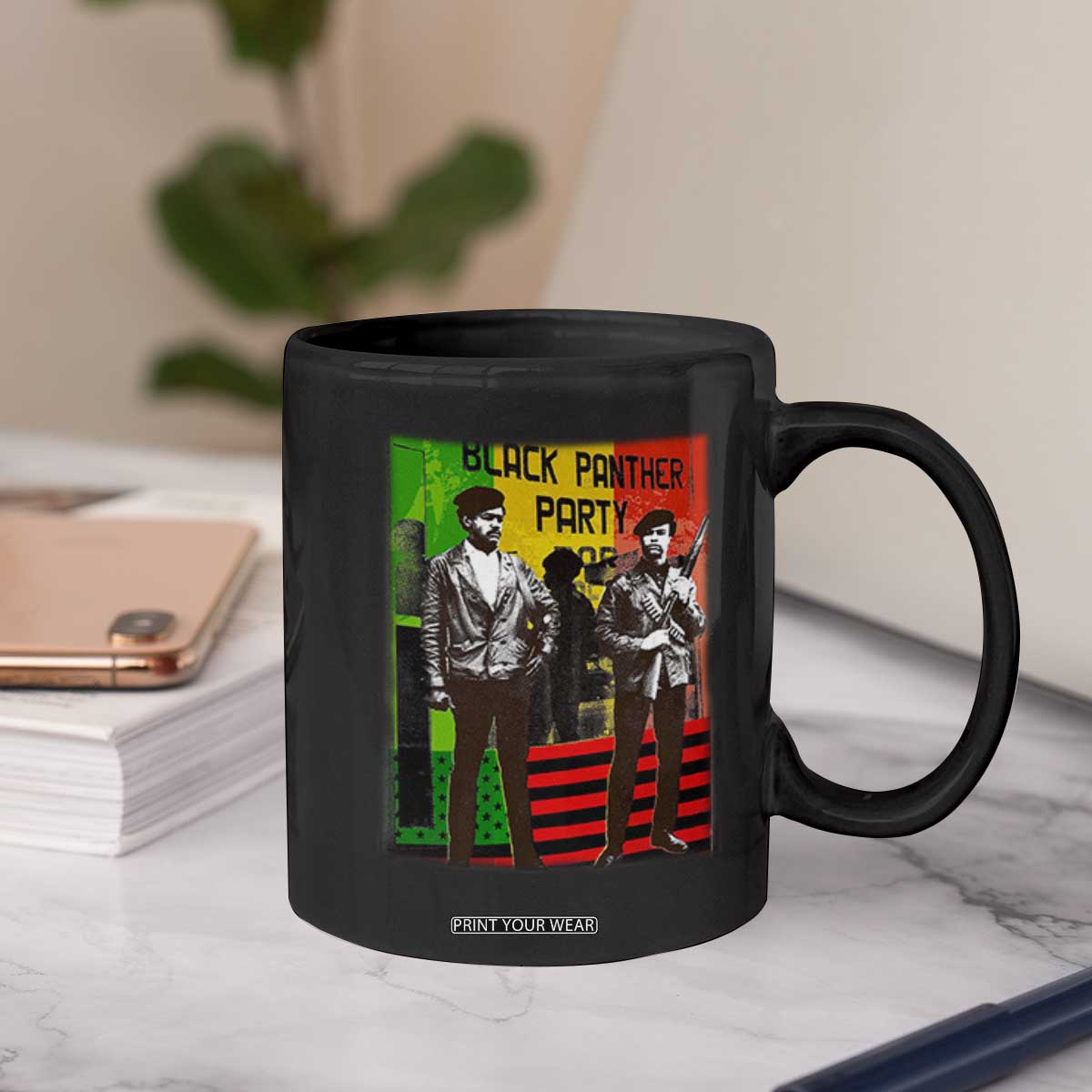 Vintage Black Panther Party Coffee Mug Black History Self Defense Huey ...