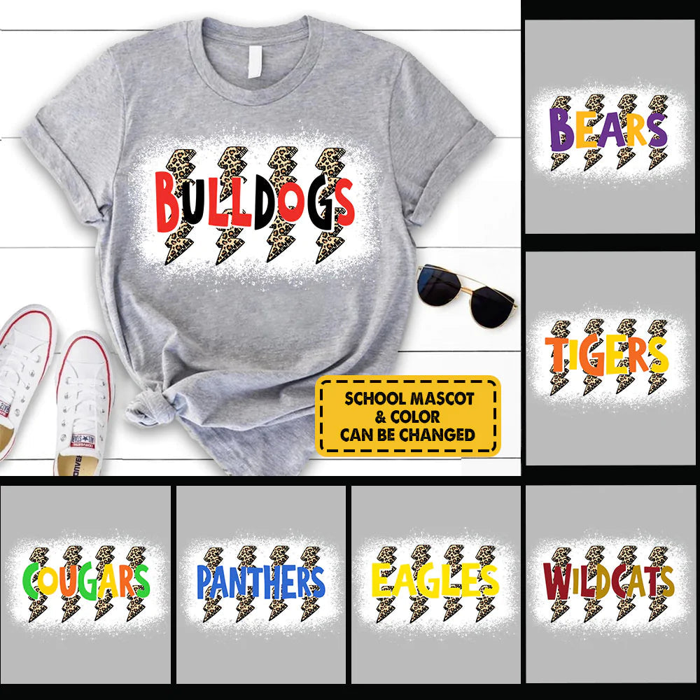 Personalized Mascot Lightning Bolt Name T Shirt For Teacher CTM Custom ...
