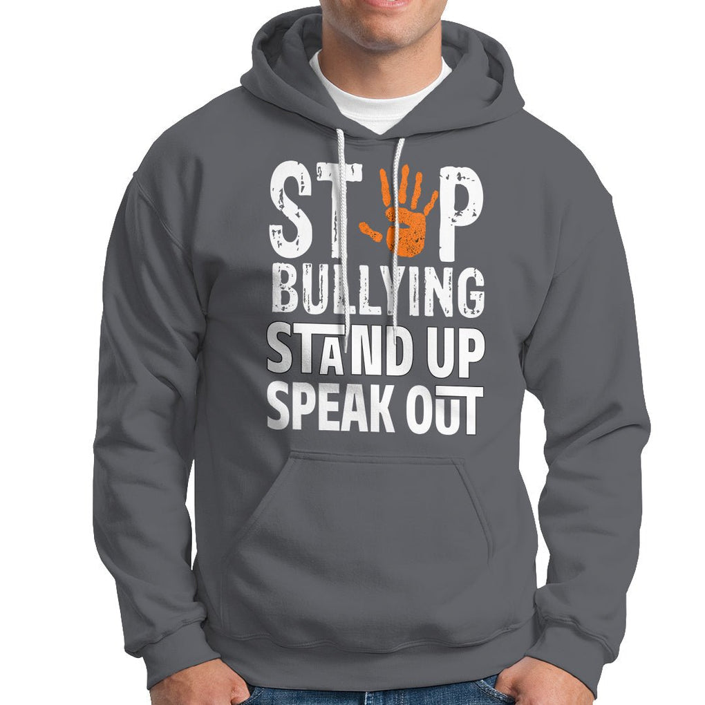 Anti Bullying Hoodie Stop Bullying Orange Stand Up Speak Out TS02