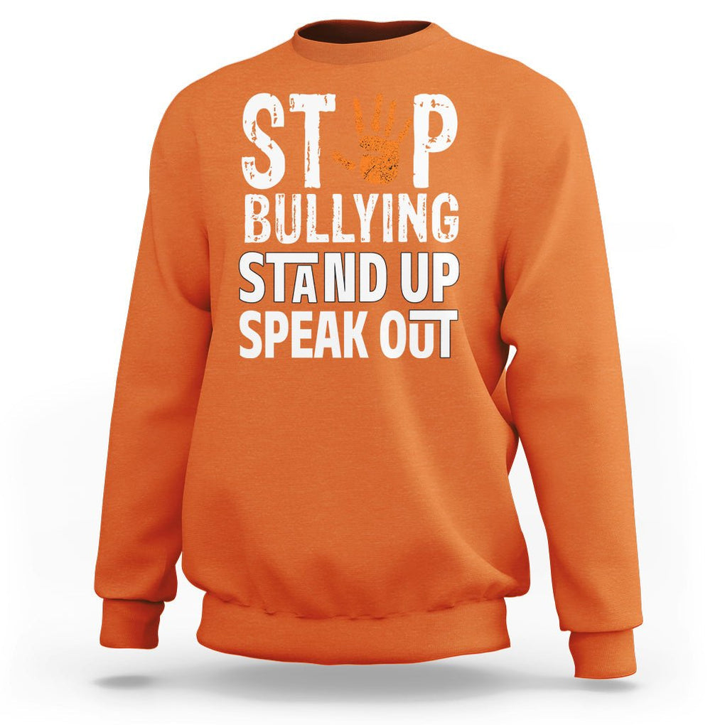 Anti Bullying Sweatshirt Stop Bullying Orange Stand Up Speak Out TS02