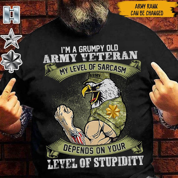 Personalized Veteran T Shirt Im A Grumpy Old Army Veteran CTM