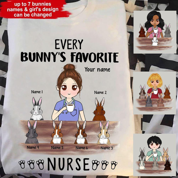 Easter Personalized Sunday Nurse T Shirt Every Bunnys Favorite Nurse CTM