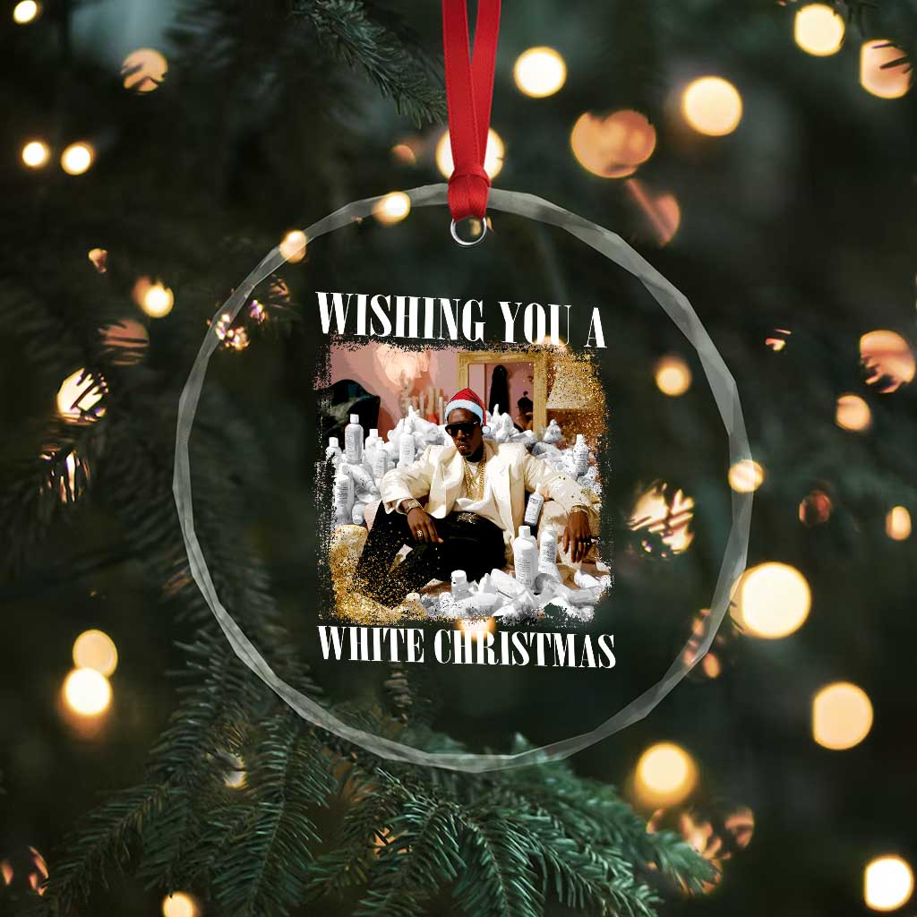 Funny Dirty Santa Diddy Xmas Crystal Glass Ornament Wishing You A White ...