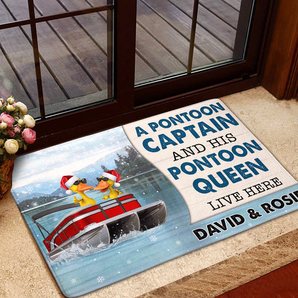 Personalized Christmas Duck Welcome Doormat Gifts For Couple Pontoon ...