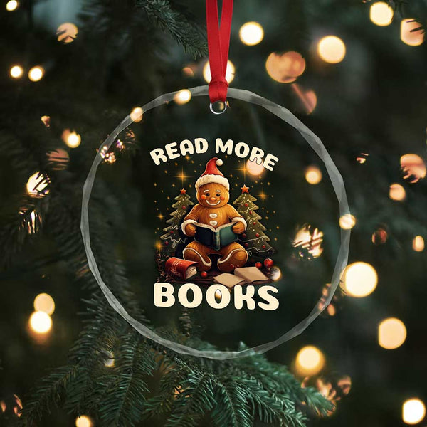 Reading Gingerbread Crystal Glass Ornament Read More Books Funny ...