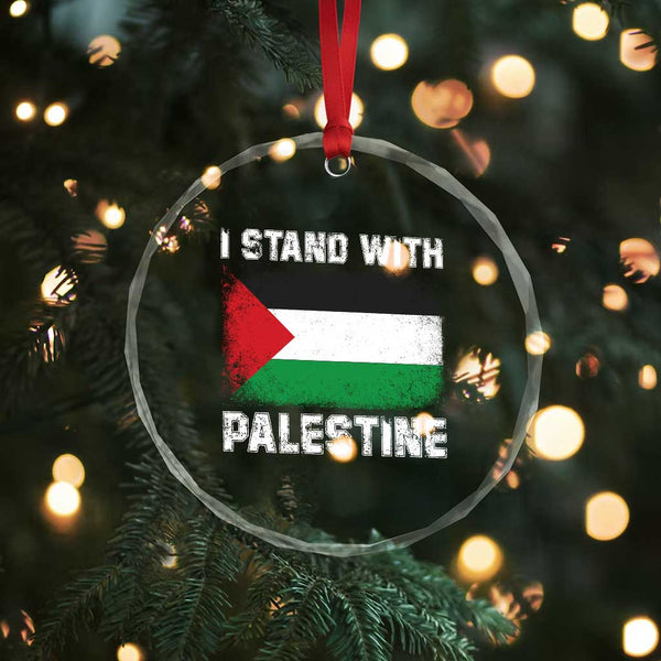 Stand With Palestine Crystal Glass Ornament Gaza Palestinian Flag TS10