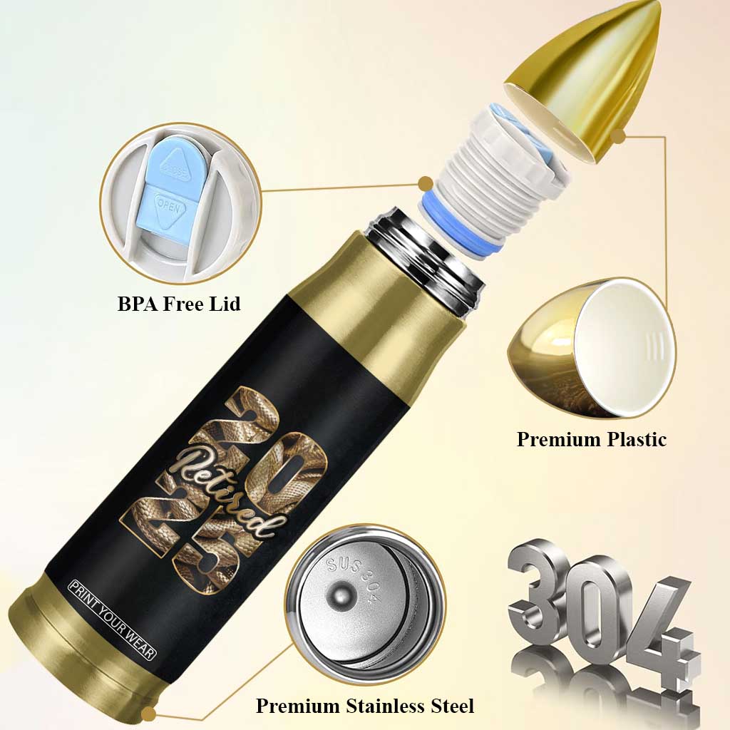 Year Of The Snake 2025 Bullet Tumbler Aesthetic Gold Snake Lucky TB09