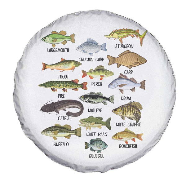 Freshwater Fish Species Spare Tire Cover Funny Fishing Types Fisherman ...
