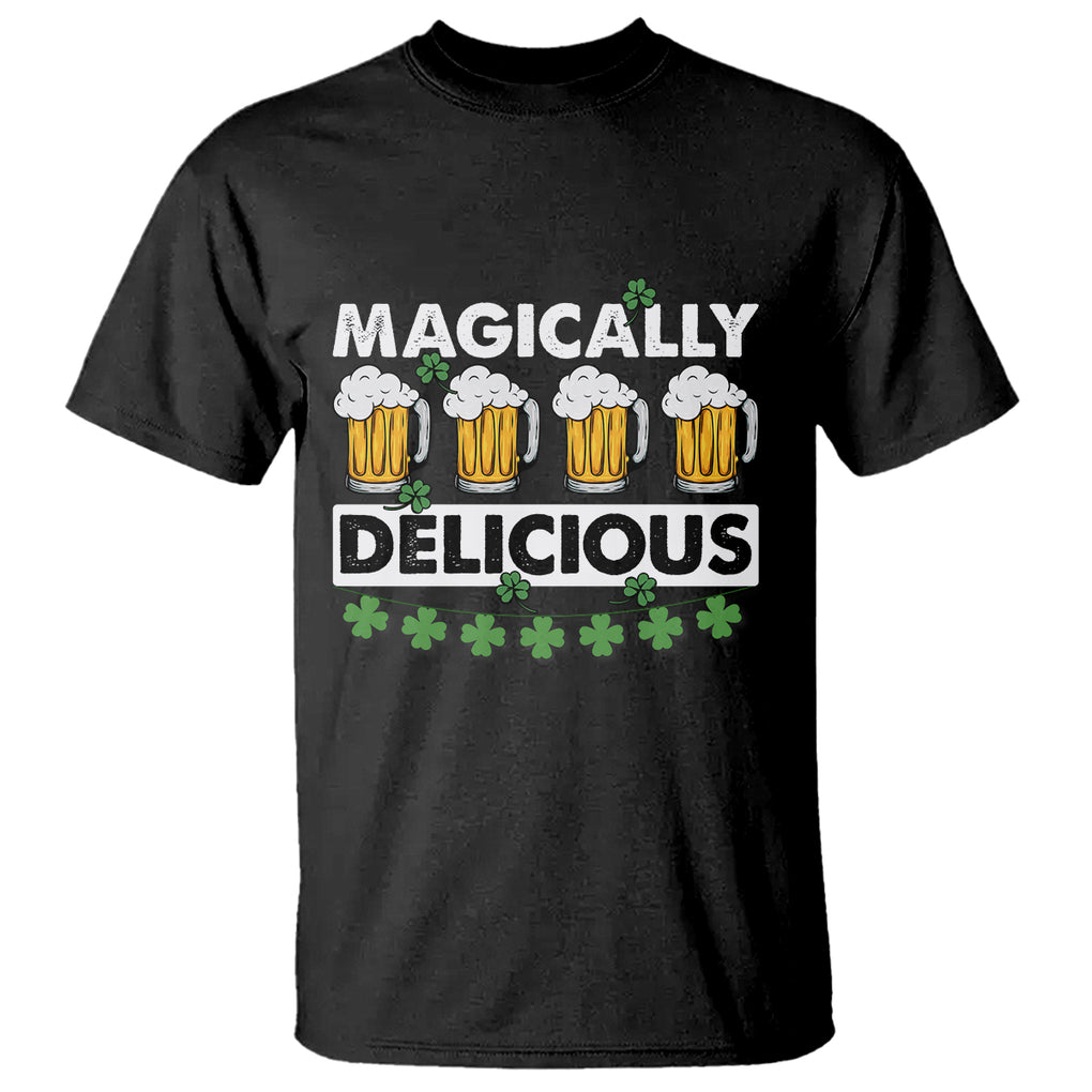 Funny St. Patricks Day Drinking T Shirt Magically Delicious Beers Lovers TS02 Black Printyourwear