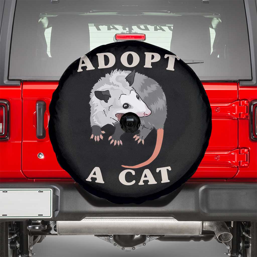 Funny Opossum Meme Spare Tire Cover Adopt A Cat Possum Team Trash Vibes ...