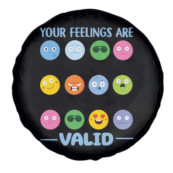Mental Health Spare Tire Cover Your Feelings Are Valid Emotion Faces TS09