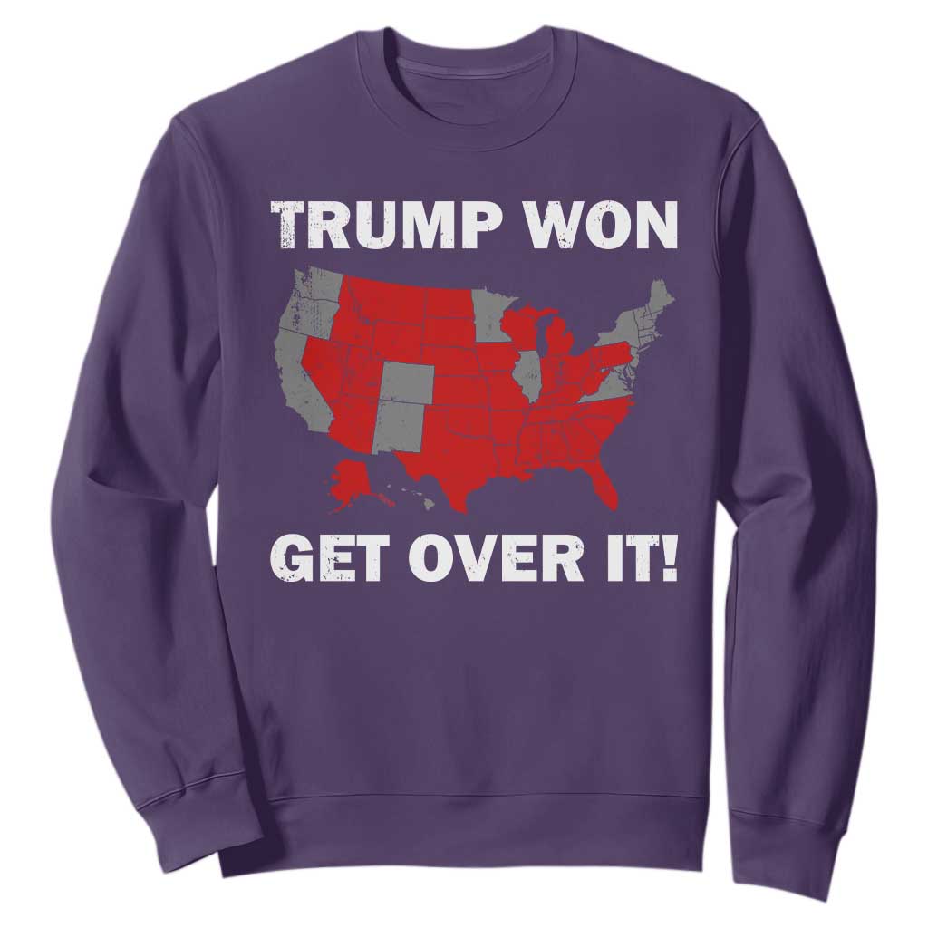 Trump Won 2024 Sweatshirt Trump Election Map 2024 Get Over It TS09