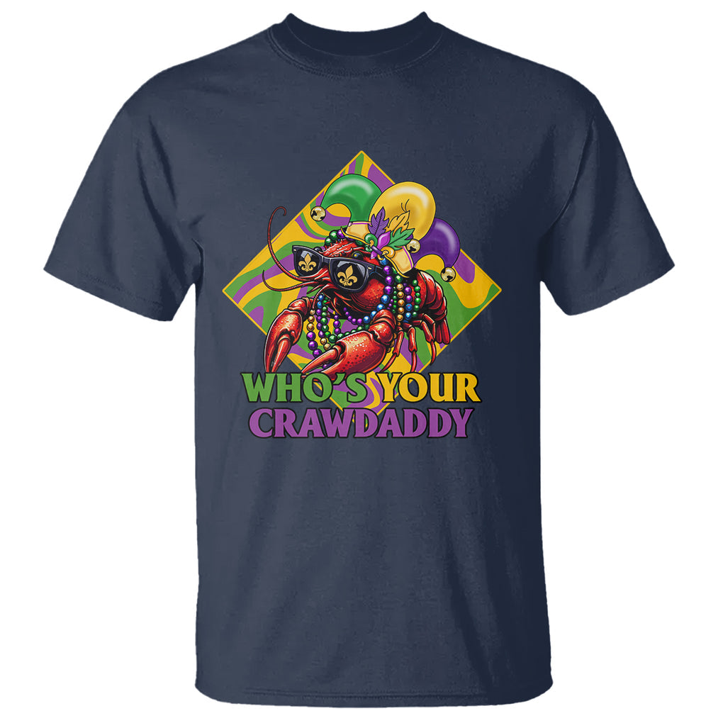 Mardi Gras T Shirt Who's Your Crawdaddy Funny Crawfish Jester Beads ...