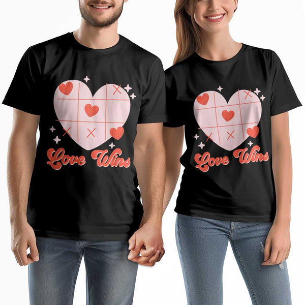 Valentine's Day Couple Matching T Shirt Love Always Wins Funny Heart ...