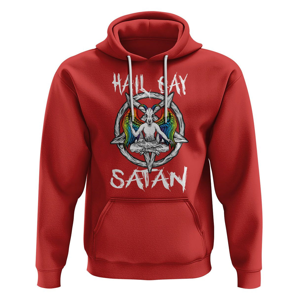Hail Gay Satan Hoodie Goth Baphomet Devil LGBT Pride TS09 Red Printyourwear