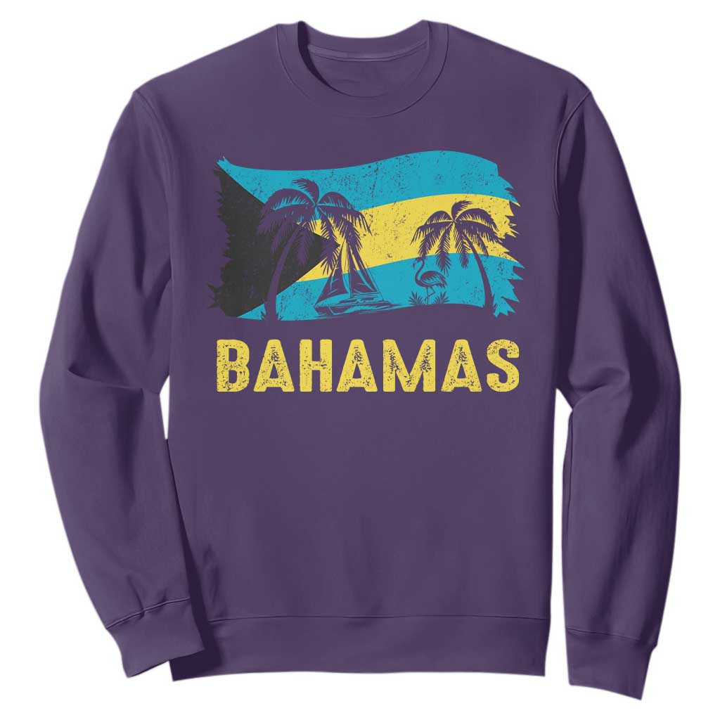 Bahamas Flag Sweatshirt Tropical Island Palm Trees Bahamian Gifts TS10