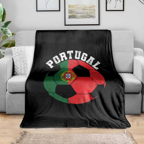 Portugal Soccer Throw Blanket Portuguese Flag Soccer Ball Futebol ...