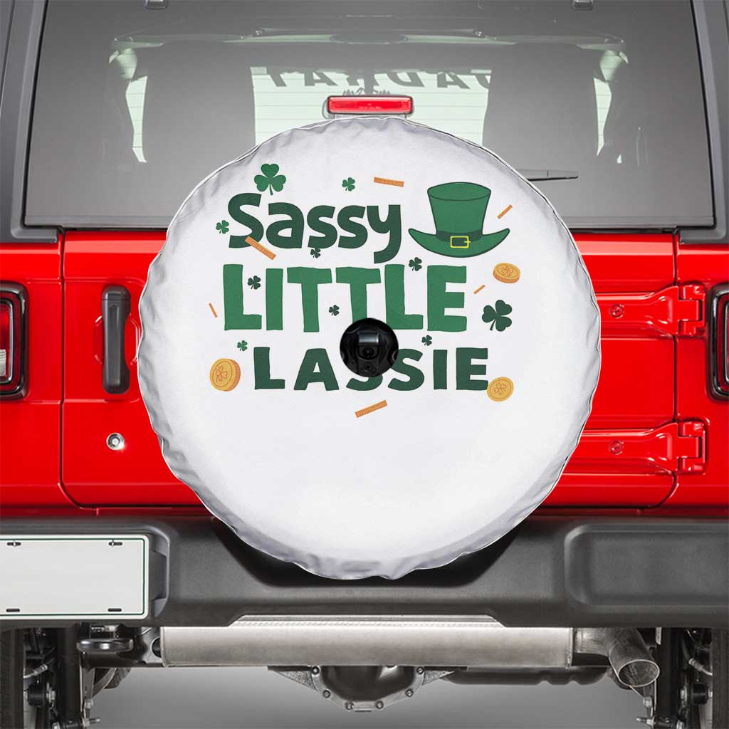 Funny St Patrick's Day Sassy Little Lassie Spare Tire Cover Shamrock ...