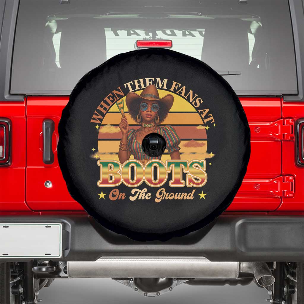 Black Cowgirl Rodeo Spare Tire Cover Where Them Fans At Boots On Da ...
