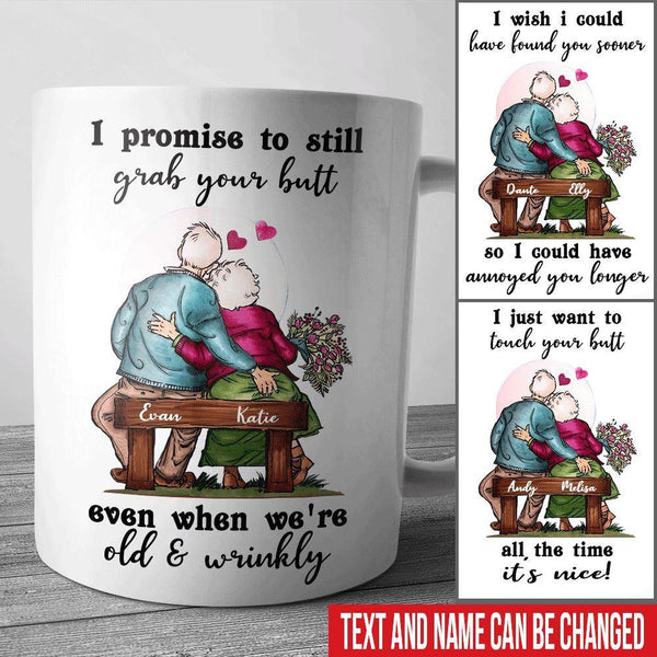 Personalized Family Mug Funny I Promise To Still Grab Your Butt CTM